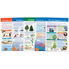 The Six-Kingdoms of Life Bulletin Board Chart Set of 5 For Grades 3-5